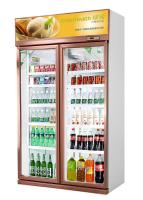 China Upright Commercial Beverage Drink Chiller With Double Glass Door for sale
