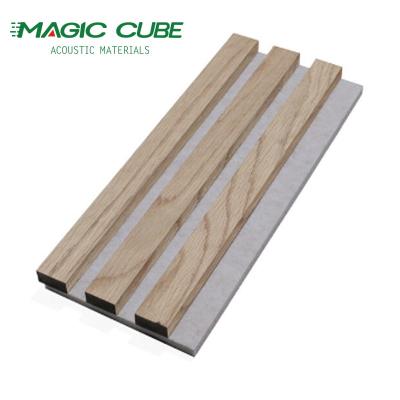 China Wood Felt Wall Cladding Slat Acoustic Panel 3 Side Interior Acoustic Slat Wall Panel for sale