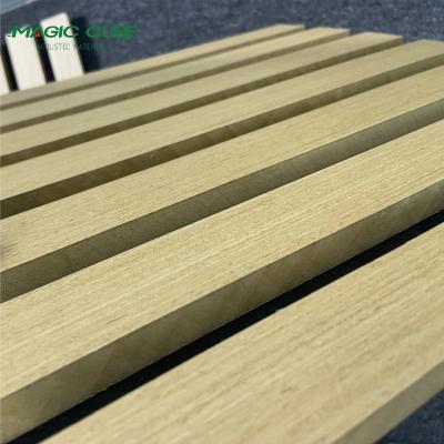 China Customized Sound Polyester Slatted Wood Acoustic Panels Flame Resistant for sale