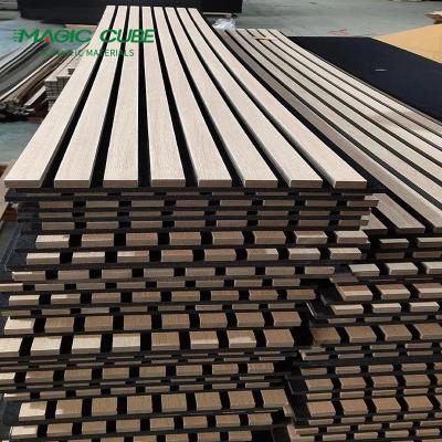 China Decorative Wood Slat Acoustic Wall Panels Polyester Acoustic Panel Insulation for sale
