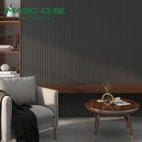 China Slatted Aku Panel 3 Side Acoustic Flame Resistant Wooden Sound Absorbing Felt Panels for sale