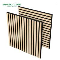 China Modern Acoustic Wood Slat Panel Decor Interior Grooved Acoustic Wall Panel for sale