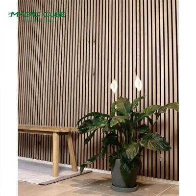 China Akupanel Wooden Slat Acoustic Panels MDF Slatwall Noise Absorbing Panels for sale