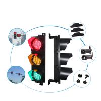 China Three Color 12v-24V Semaforo Peatonal Controladores Red Green Semaforos  Ip66 100/200 mm Traffic signal Light for sale