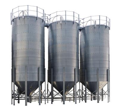 China Galvanized Steel Grain Storage Silo 5000 Ton Capacity 10m Diameter with 30 Degree Roof for sale