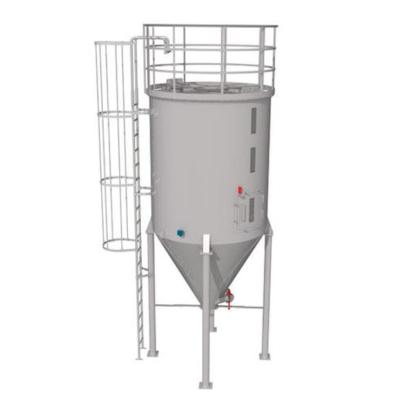China WIJAY 30m Conical Grain Storage Silo - 5000 Ton Capacity, 10mm Steel Walls, Galvanized Coating for sale