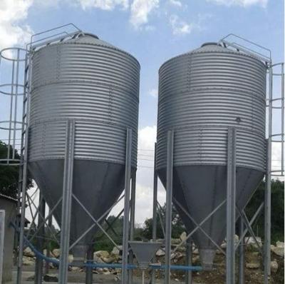 China Galvanized Steel Feed Storage Silo 1-5000 Ton Capacity with 6.4-27.4 Meter Height for Poultry and Livestock Farms for sale