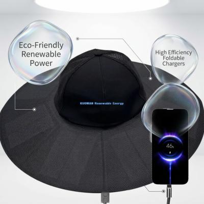 China Foldable Solar Hat with 22% Efficiency and 13W Power - Portable Rechargeable Solar Cap for Outdoor Use for sale