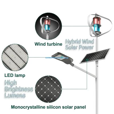 China 100W-200W Wind-Solar Hybrid Street Light with IP65 Waterproof and 12hrs*365days Working Time for Off-Grid Roads for sale