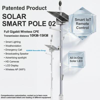 China Smart Solar Street Light Pole with LCD Display Remote Control and 50000hs Life Span for sale