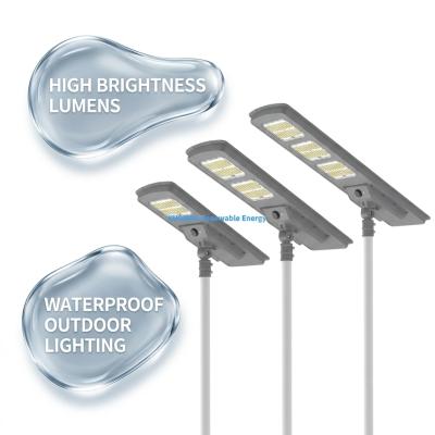 China All In One LED Solar Street Light 220lm/W IP65 Waterproof with 2-3 Rainy Days Backup for Road and Garden Lighting for sale
