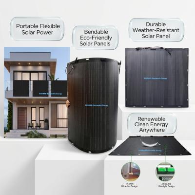 China 100W IP68 Waterproof 360° Bendable Flexible Solar Panel for Roof and Boats with FCC Certification for sale