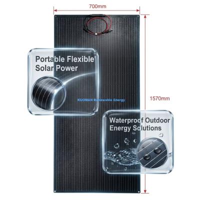 China 200W IP68 Waterproof 360° Bendable Flexible Solar Panel for Renewable Energy for sale