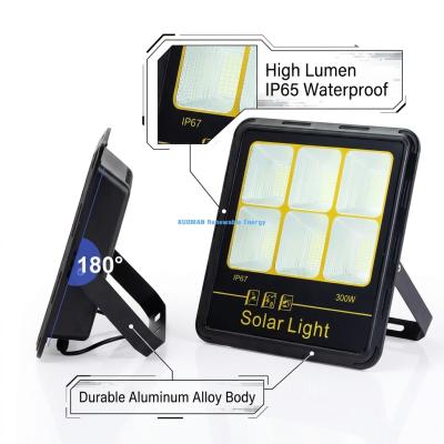 China 300W LED Solar Flood Light IP65 Waterproof 15000LM High Lumen with Aluminum Alloy Body for Outdoor Lighting for sale
