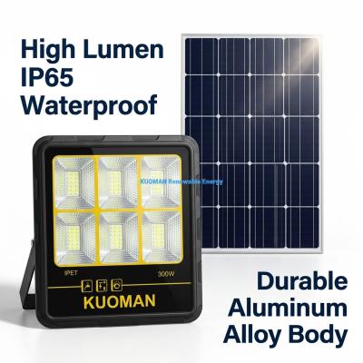 China IP65 Waterproof 200W-400W Solar Flood Light with 15000LM High Lumen LED Solar Garden Floodlight for sale