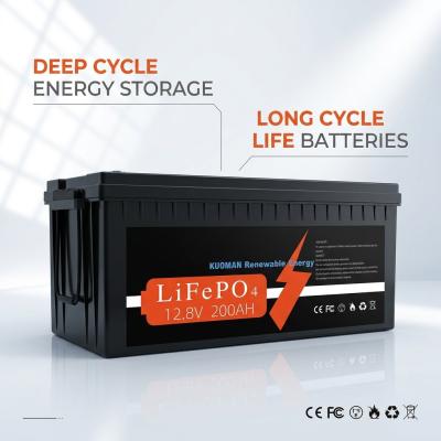 China 12V 200Ah LiFePO4 Deep Cycle Battery with 8000 Cycles and 10 Years Warranty for Energy Storage for sale