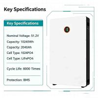 China Smart BMS Protected 10.24kWh Powerwall 48V 200Ah LiFePO4 Battery Off-Grid House Solar Backup Power for sale