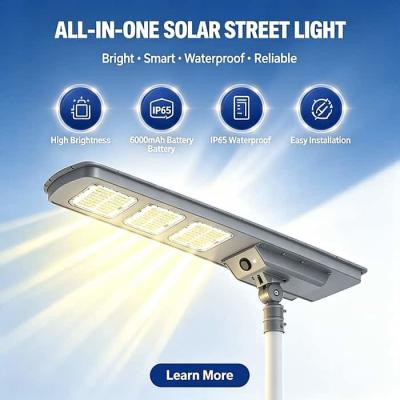 China 30W LiFePO4 Battery Solar Street Light All In One Design Waterproof Outdoor Solar LED Road Lamp for sale