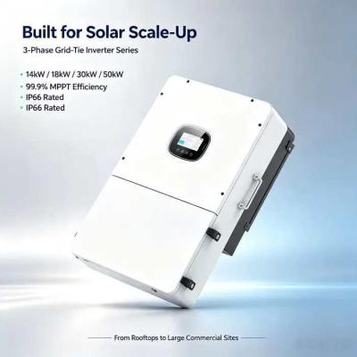 China 40-60V Lithium Lead Acid Battery Compatible 3 Phase Hybrid Solar Inverter 14kW for sale