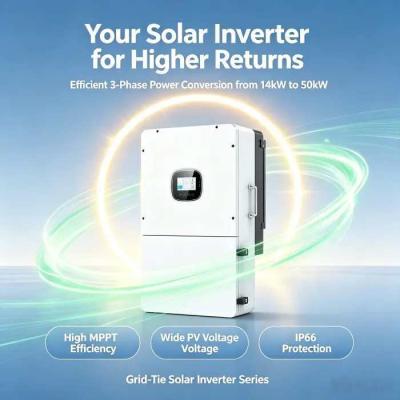 China 350A Max Charging Discharging Current 18kW 3 Phase Hybrid Solar Battery Inverter for sale