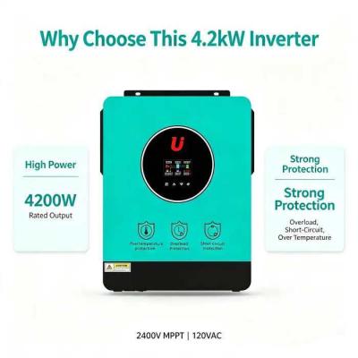China 4.2kW Grid Connected Off Grid Hybrid Solar Inverter Wide AC Input 90-280VAC for sale