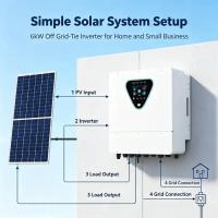 China Home Energy Storage 6KW Hybrid Solar Inverter Grid Tie & Off Grid Dual Mode for sale