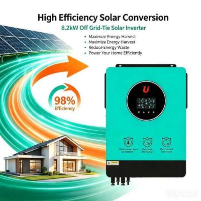 China 48V Battery 8200W Hybrid Solar Inverter 98% High Efficiency Dual MPPT Tracker for sale