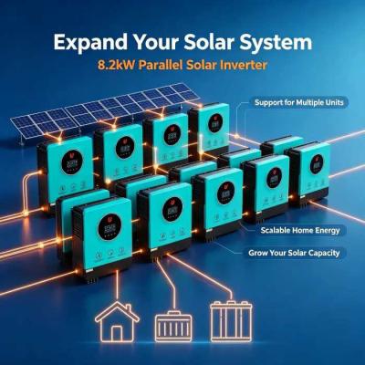 China 8200VA MPPT Solar Hybrid Inverter Dual Load Output Home Solar Backup System for sale