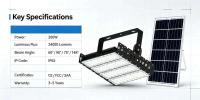 China Multi-Angle Mount 200W Solar LED Flood Light IP65 Dustproof Waterproof Large Area Outdoor Lighting for sale