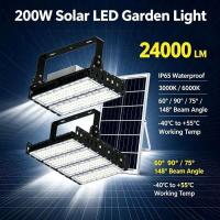 China 60°/90° Adjustable Beam 200W Solar LED Flood Light IP65 Outdoor Garden Stadium Project Light for sale