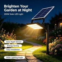 China 24000 Lumen 200W Solar Powered LED Flood Light IP65 Waterproof Farm Yard Stadium Lighting for sale