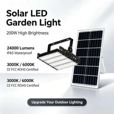 China Cold & Heat Resistant 200W Solar LED Flood Light -40℃~55℃ IP65 Outdoor Construction Site Light for sale