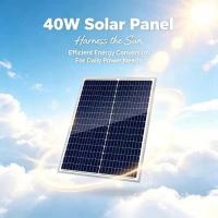 China 40‑Watt Monocrystalline PV Panel Low‑Light Performance For Outdoor Security Camera for sale