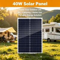 China Lightweight 40W Monocrystalline Solar Panel Easy‑Install 12V Off‑Grid Charging Unit for sale