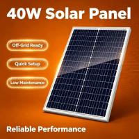 China 40W Tempered‑Glass Monocrystalline Solar Panel For Greenhouse & Remote Hut Power for sale