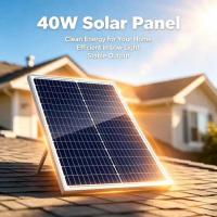 China 40‑Watt Mono‑Cell Solar Panel Shockproof Tempered Glass RV Camping Emergency Power for sale