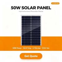 China 50W Monocrystalline Solar Panel 12V Battery Charger High‑Efficiency 182mm PV Module for sale
