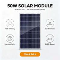 China High Yield 50W Monocrystalline Solar Module 0~+4.99W Positive Power Tolerance for sale