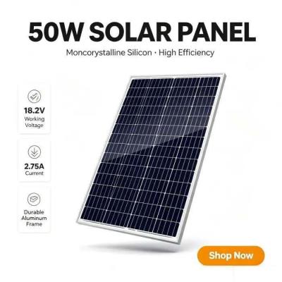 China 50W High‑Efficiency Solar Panel 700V System Voltage Rating Safe Off‑Grid Power for sale