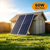 China Durable Aluminum Frame 60W Monocrystalline Solar Panel Outdoor Home Shed Security Camera Power Source for sale