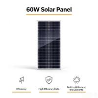 China 60W High‑Performance Mono Solar Panel Off‑Grid Power Supply For Outdoor Sensor And Billboard Equipment for sale