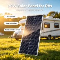 China 70‑Watt High‑Efficiency Mono Solar Panel, Tempered Glass Off‑Grid Solar Charger For 12V Battery Charging for sale