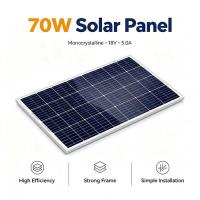 China 70‑Watt High‑Efficiency Mono Solar Panel, Tempered Glass Off‑Grid Solar Charger For 12V Battery Charging for sale
