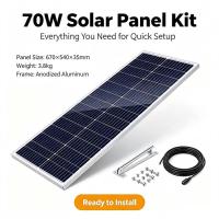 China IP67 Waterproof 70W Monocrystalline Solar Panel, Custom‑Length Output Cable Outdoor Photovoltaic Module for sale