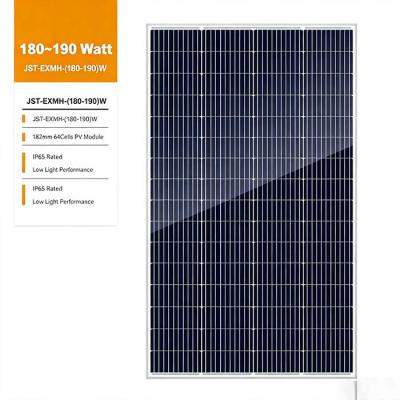 China Waterproof IP67 180‑190W Monocrystalline Solar Panel For Garden Light & Security Camera Power for sale