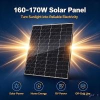 China 12V Charging 170W Monocrystalline Solar Panel, Standard MC4 Plug For RV Campervan System for sale