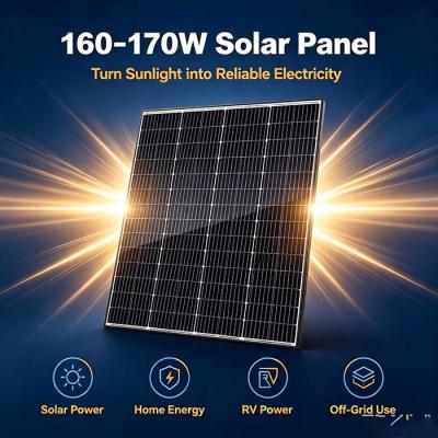 China 12V Charging 170W Monocrystalline Solar Panel, Standard MC4 Plug For RV Campervan System for sale