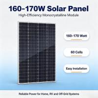 China 160‑170W Portable Monocrystalline Solar Panel, Outdoor Emergency Power For Hunting Hut & Yard for sale