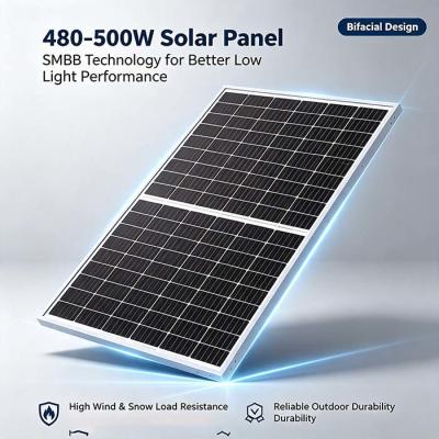 China Wholesale N‑Type Bifacial Solar Panel 480W‑500W, Reliable Quality Assurance for sale