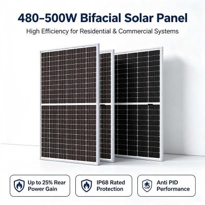 China Wide‑Temperature‑Range 490W Bifacial Solar Module,‑40℃~+85℃ Working Range for sale